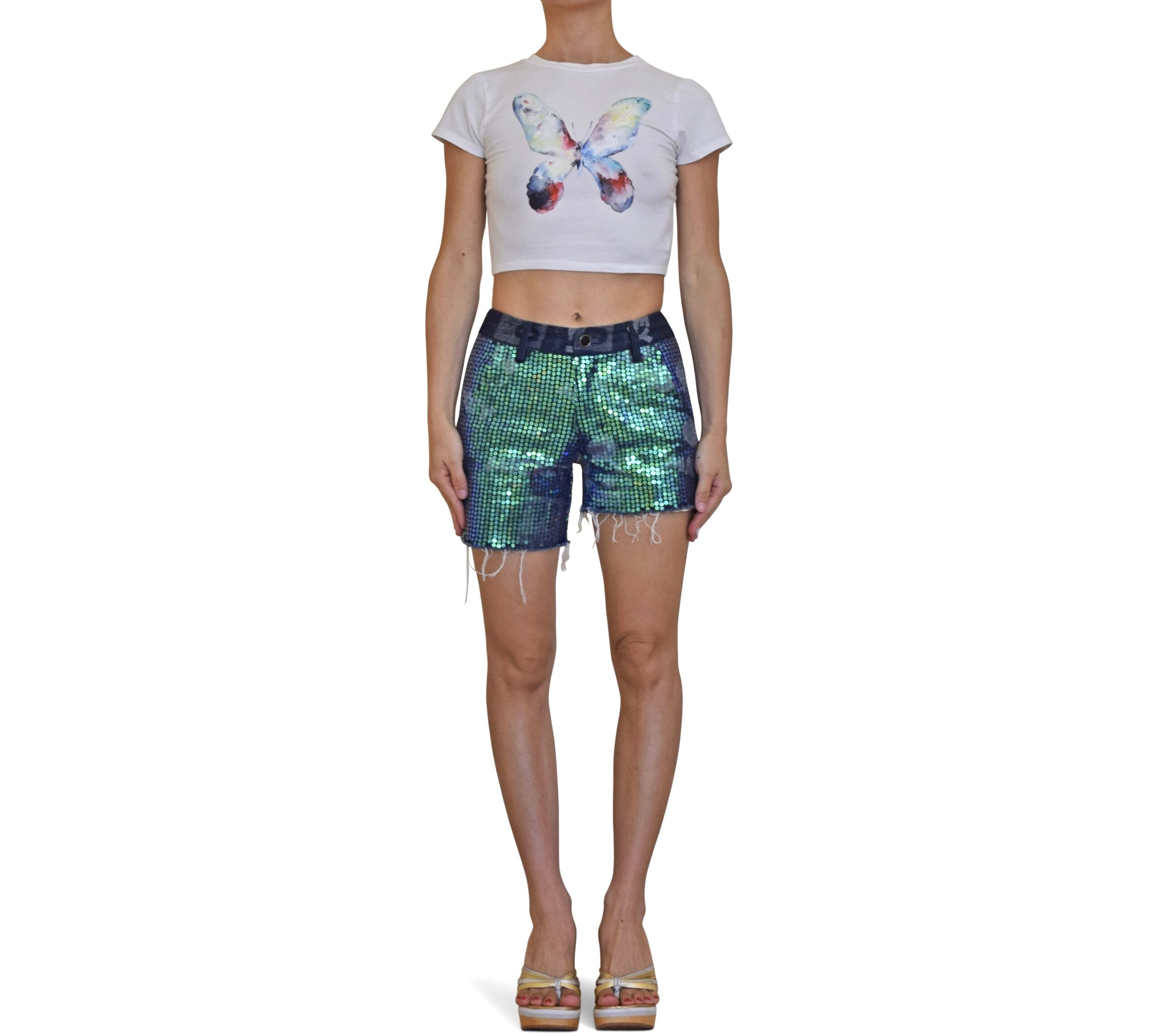 Sequin Embellished Shorts - Julia Zheng
